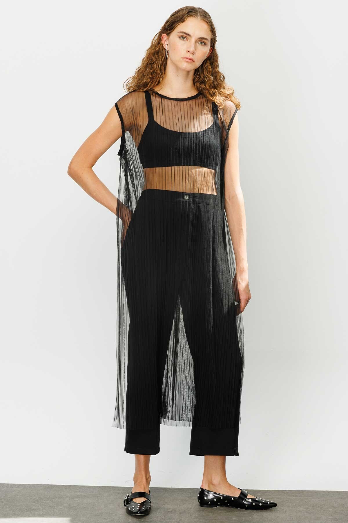 Siyah Tül Tamamlayıcı Elbise Elbise KUAD