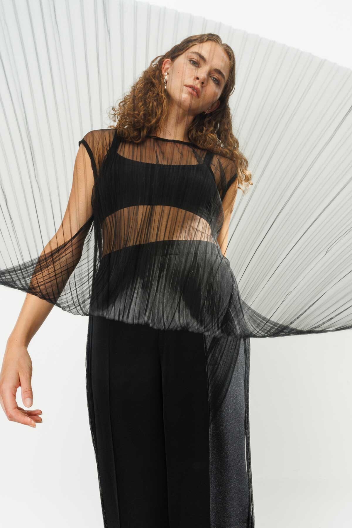 Siyah Tül Tamamlayıcı Elbise Elbise KUAD